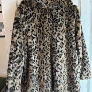 H&M | Jackets & Coats | Hm Faux Fur Leopard Print Coat In Brown And ...